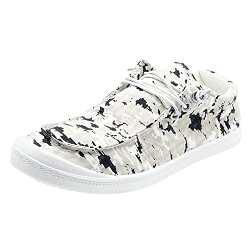 Women Shoes Casual Shoes Non Positioning Tie Dye Printing Sports Shoes Canvas Fashion Casual Shoes Woman Sandals Size 6 White