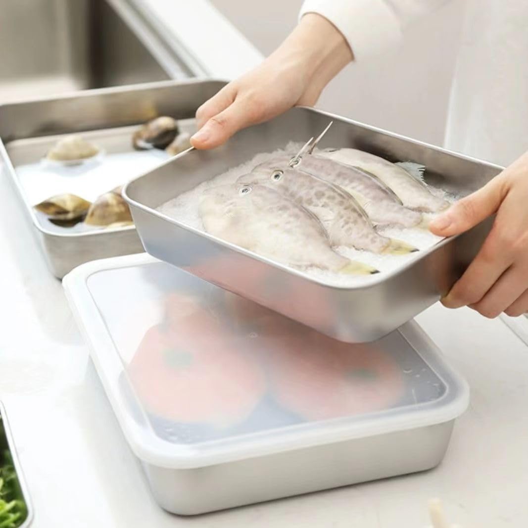 MANHONGYU 2PCS Stainless Steel Meal Prep Containers, Stainless Steel Containers with Lids, Food Storage Containers Airtight, BPA Free