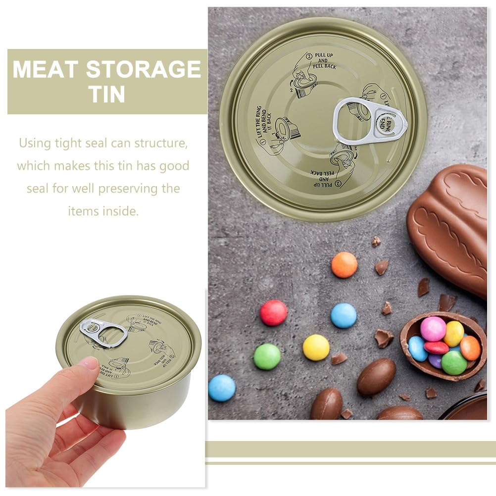 Luxshiny 12pcs Food Grade Self-Seal Tin Cans with Lids: 3.26X3.26X1.65 Inch Round Tinplate Containers for Cat Food Candies Lotions Balms Herbs, Empty Refillable Metal Jars for Storage