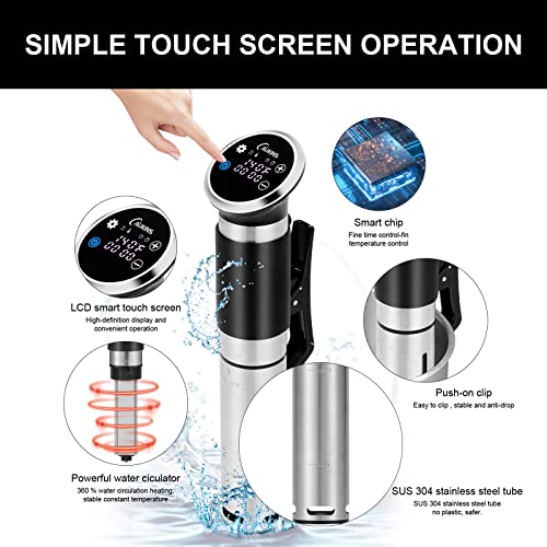 CAUKINS Sous Vide Machine Precision Cooker:Sous Vide Cooker 1100 Watts Immersion Sous Vide Low Temperature Cooker Immersion Circulator for Sous Vide