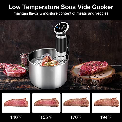 CAUKINS Sous Vide Machine Precision Cooker:Sous Vide Cooker 1100 Watts Immersion Sous Vide Low Temperature Cooker Immersion Circulator for Sous Vide