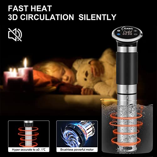 CAUKINS Sous Vide Machine Precision Cooker:Sous Vide Cooker 1100 Watts Immersion Sous Vide Low Temperature Cooker Immersion Circulator for Sous Vide