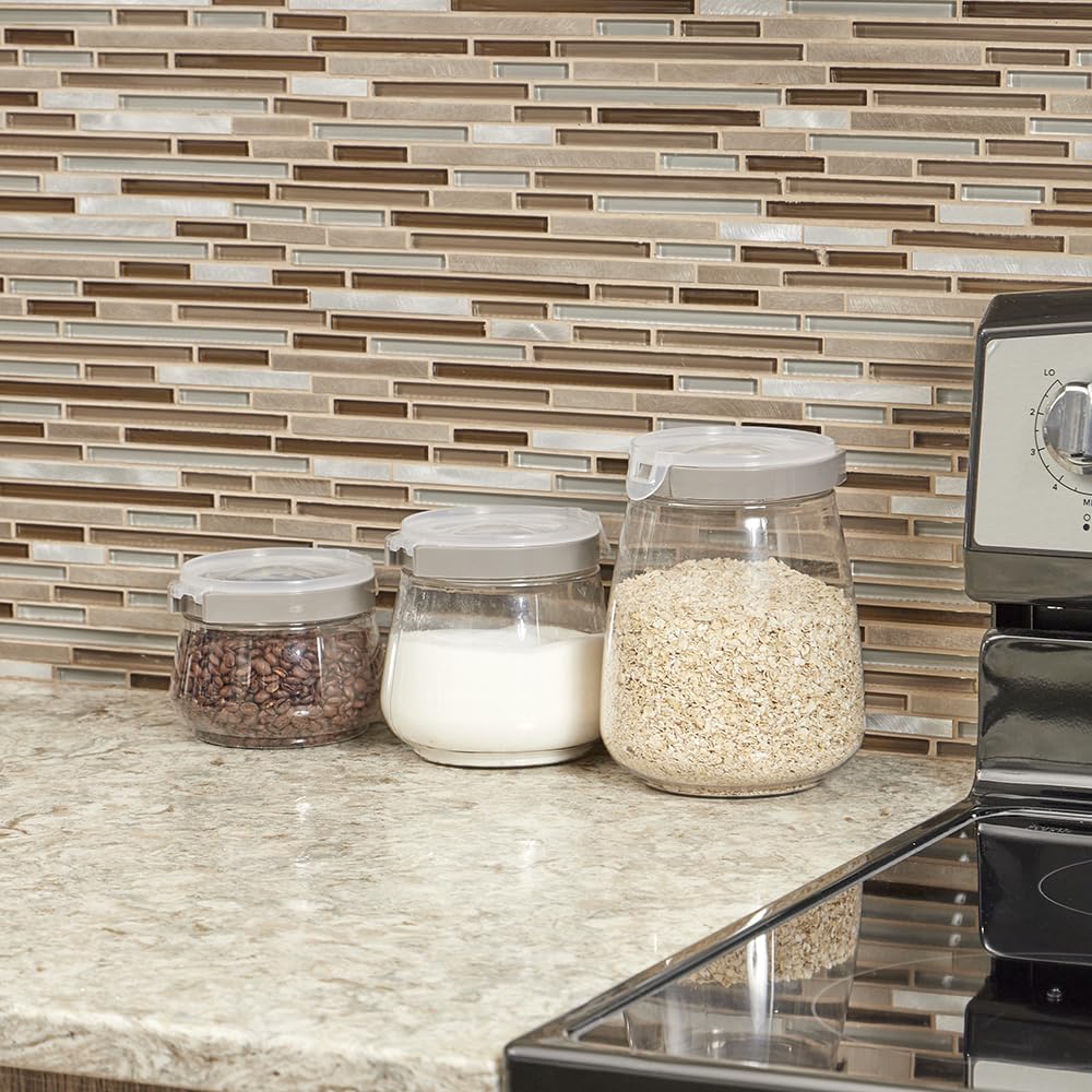 37 oz. Plastic Food Storage Container by Home Basics | Secure Flip-Top Closure with Silicone Seal | Use to Store Rice, Flour, Sugar, Trail Mix and Other Dry Goods