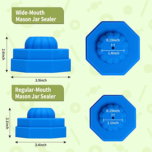 2 Pieces Jar Vacuum Sealer for Regular and Wide Mouth Mason Canning Jars, Canning Jar Sealer Attachment, Used for Foodsaver Vacuum Sealer Machine