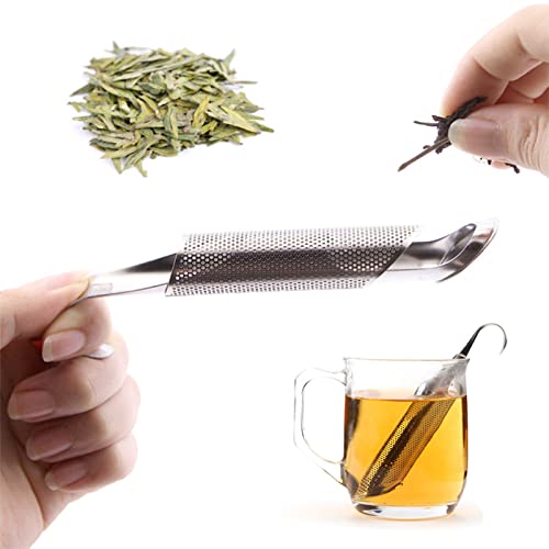 4 Pack Tea Infusers Tea Filter and 2 Brush, Stainless Steel Tea Infuser Stick Pipe Tfor Loose Tea Leaf Coffee, Seasonings and Spices,Fine Mesh Ball for Loose Tea Leaf Pincer Tea Ball Tea Filter