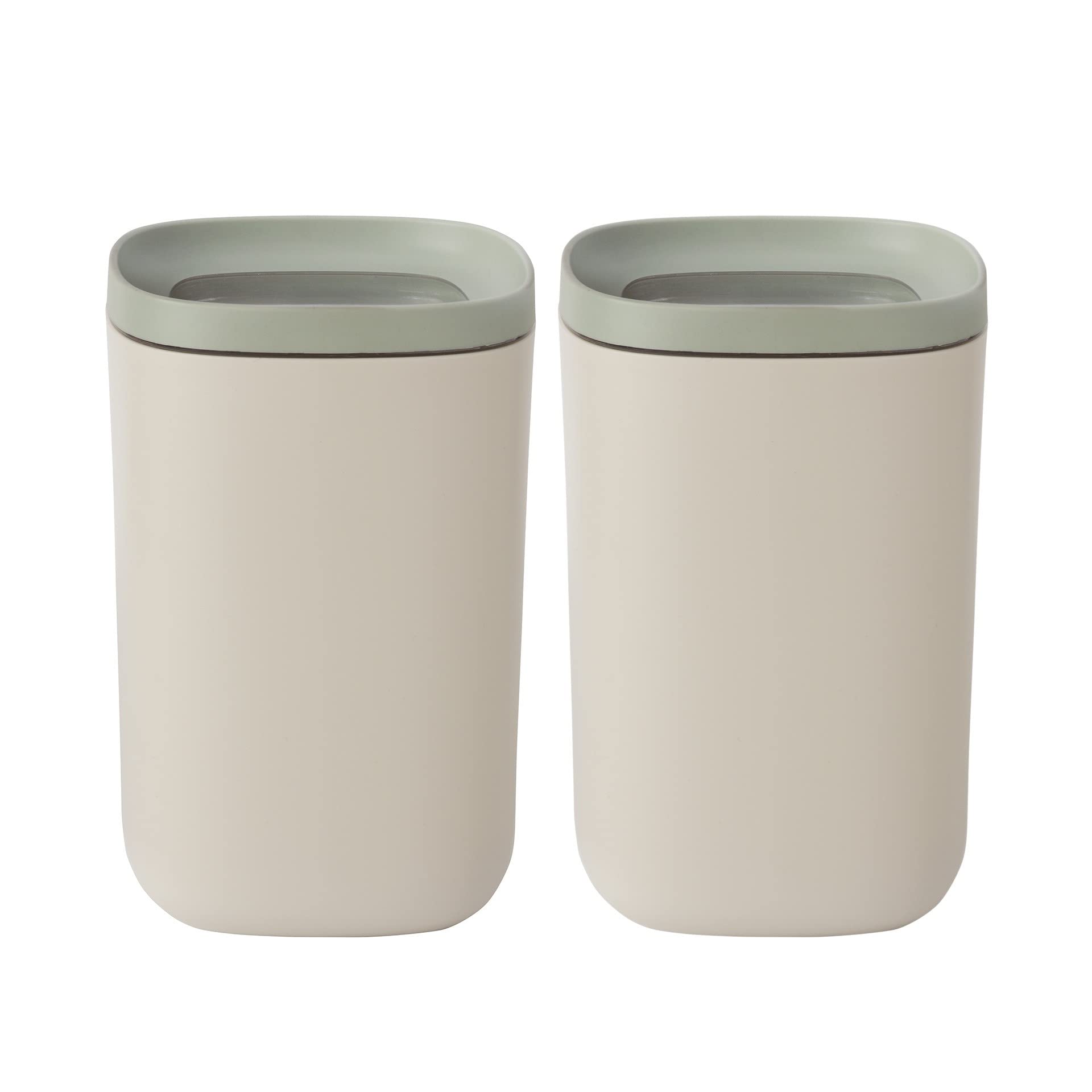 Berghoff Balance 2Pc Large Food Containers 4.3" x 4.3" x 6.7", 1.4qt., Square, Recycled Material, Large Opening, Stackable, Airtight Seal, Keep Foods Fresh