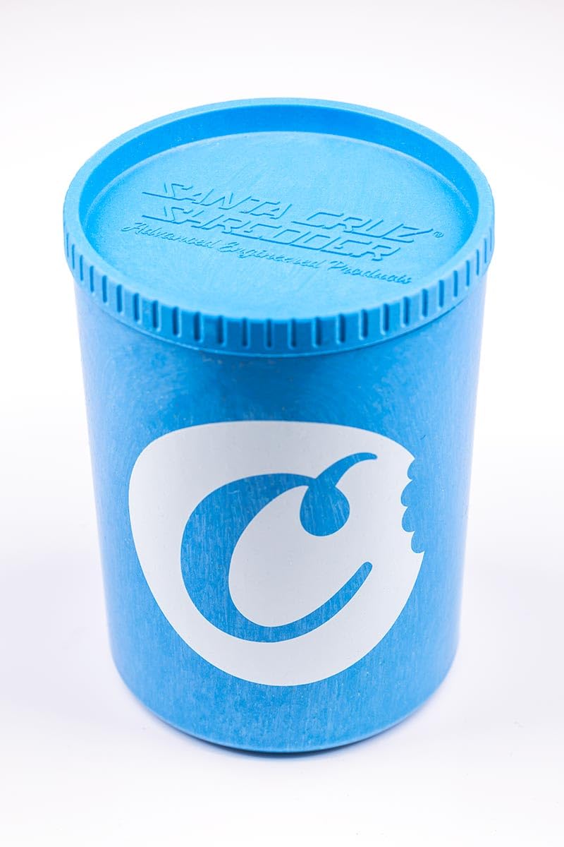 Santa Cruz Shredder Cookies Blue Containers for Herbs & Spices Storage, 0.5 Oz UV-Protected Airtight Sealable Container, Ultra-light & Sturdy Jar for Kitchen, Keeps Your Herbs Fresh.
