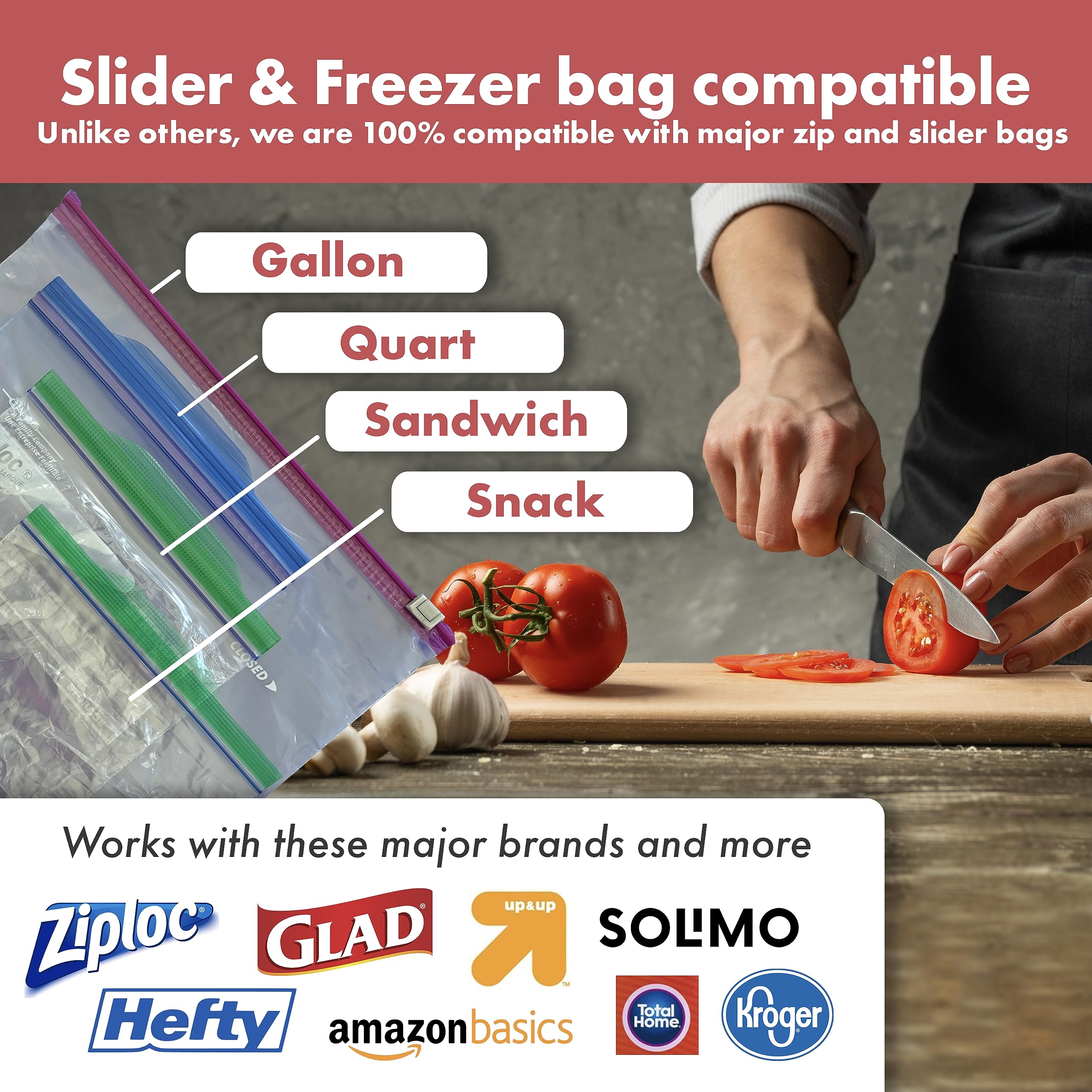 HinterHill Expandable Ziplock Bag Organizer and Kitchen Drawer Organizer, 6-in-1 Plastic Bag Organizer and Foil and Plastic Wrap Organizer with Slide Cutters, Ziplock Organizer with Two Wrap Cutters