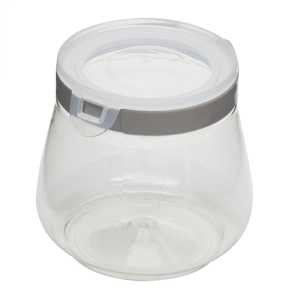 37 oz. Plastic Food Storage Container by Home Basics | Secure Flip-Top Closure with Silicone Seal | Use to Store Rice, Flour, Sugar, Trail Mix and Other Dry Goods