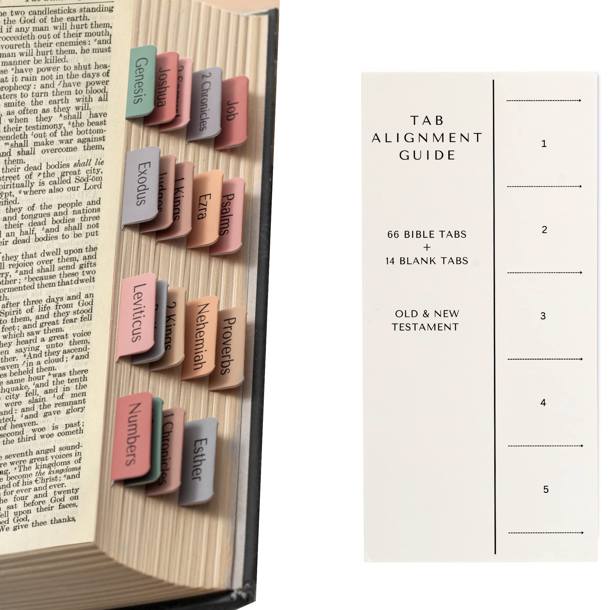 Laminated Bible Tabs - 80 Bible Tabs for Study Bible | New and Old Testament | Bible Tabs for Women