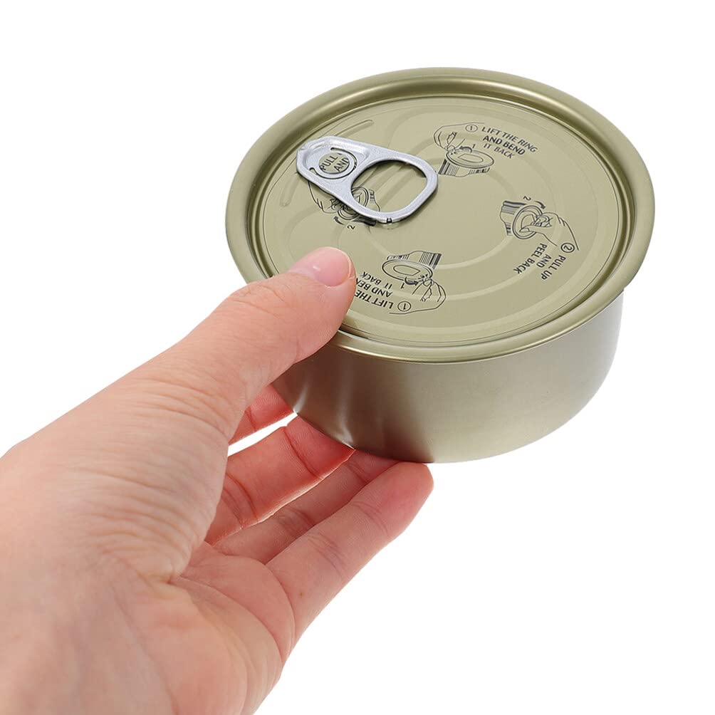 Luxshiny 12pcs Cali Self-seal Tin Can with Lid Press-in Food Container Can Refillable Round Empty Salve Tins Tuna Can for Fish Candies Meat Pet Food 8.3X8.3X3.8CM