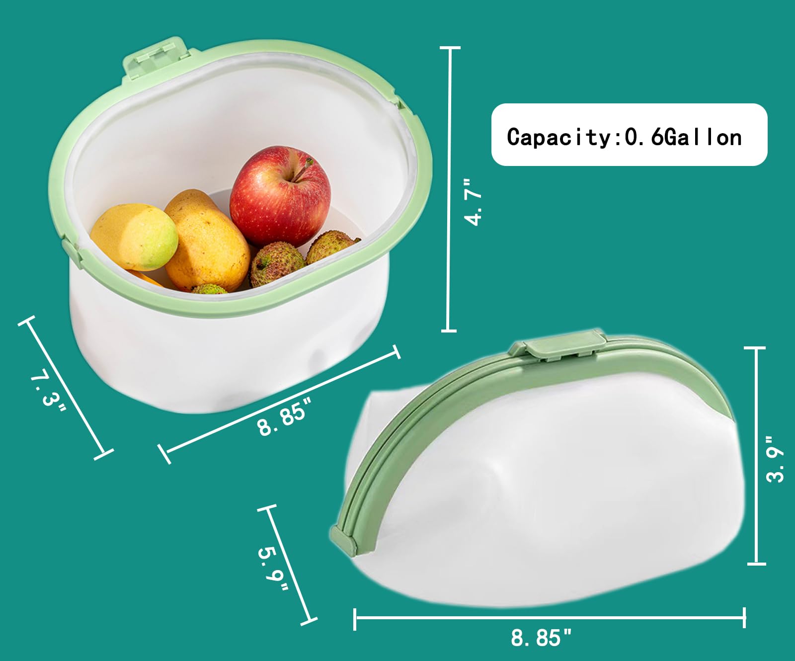 ZEGROA Reusable Silicone Food Storage Container Bags Microwave, Dishwasher and Freezer Safe Plastic Fruit, Marinate Meat, Cereal, Sandwich, Snack, Travel Items space gray