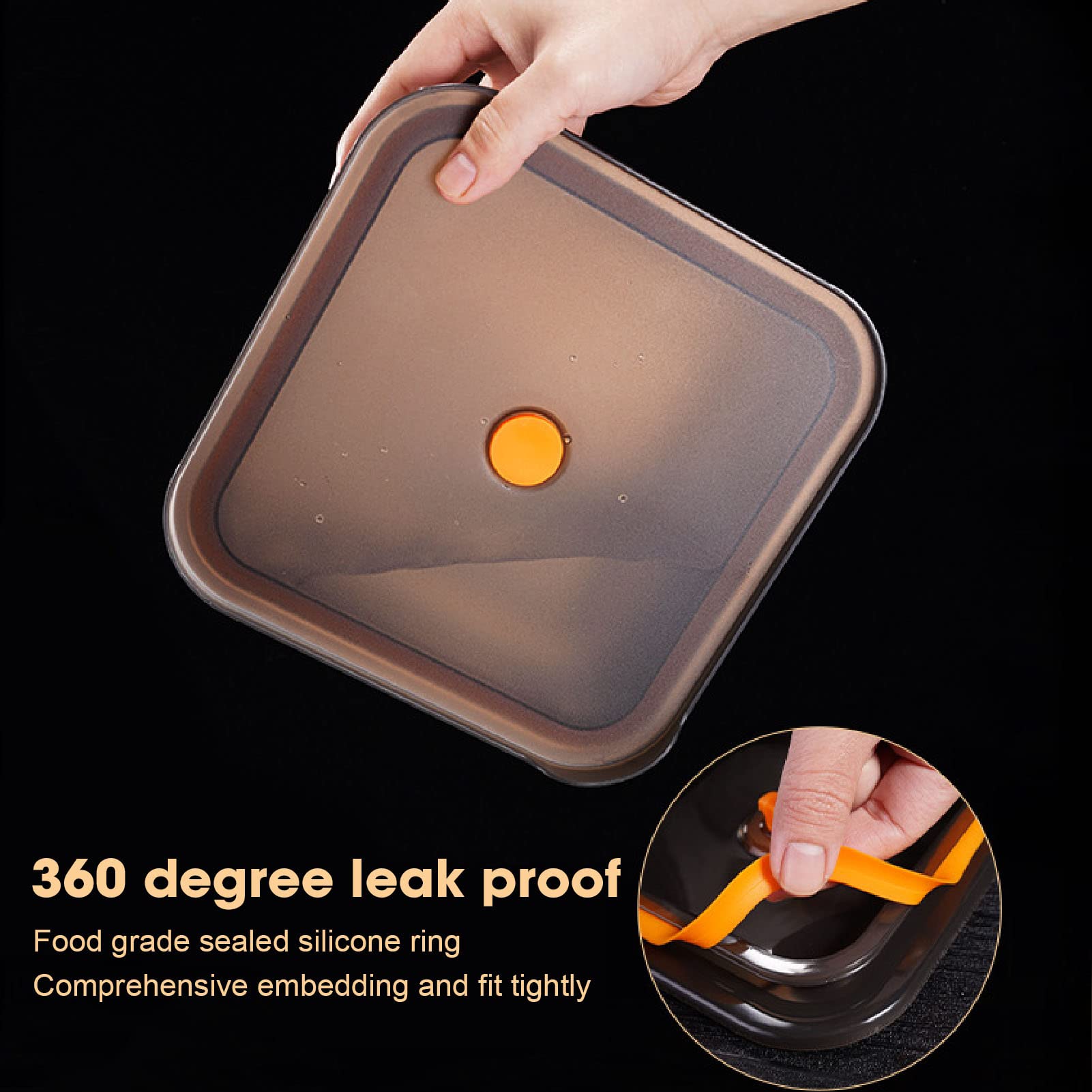 Metal Food Container, Stainless Steel Food Storage Container Leak Proof Sinking Lid for Restaurant (500ml)