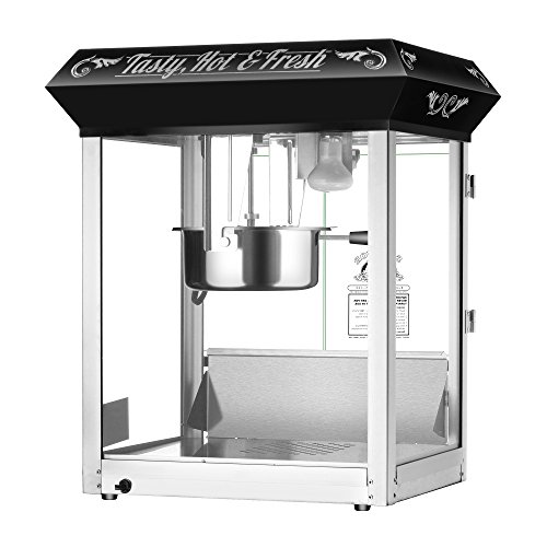 Hot and Fresh Countertop Popcorn Machine β 3 Gallon Popper β 8oz Kettle, Old Maids Drawer, Warming Tray, Scoop by Superior Popcorn Company (Black)