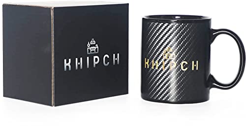 Coffee and Tea Mug Color Changing Ceramic Carbon Fiber 11 oz Manly Mug Heat Reactive Finish Carbon Fiber Design For Coffee Tea and Cold Drinks Unique Premium Color Changing Ceramic Coffee Mug
