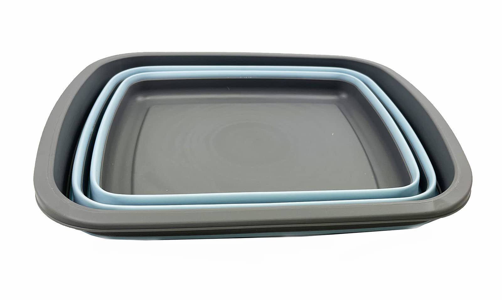 SAMMART 10L (2.6 Gallon) Collapsible Tub-Foldable Dish Tub-Portable Washing Basin-Space Saving Plastic Washtub (Grey/Sea Angel)
