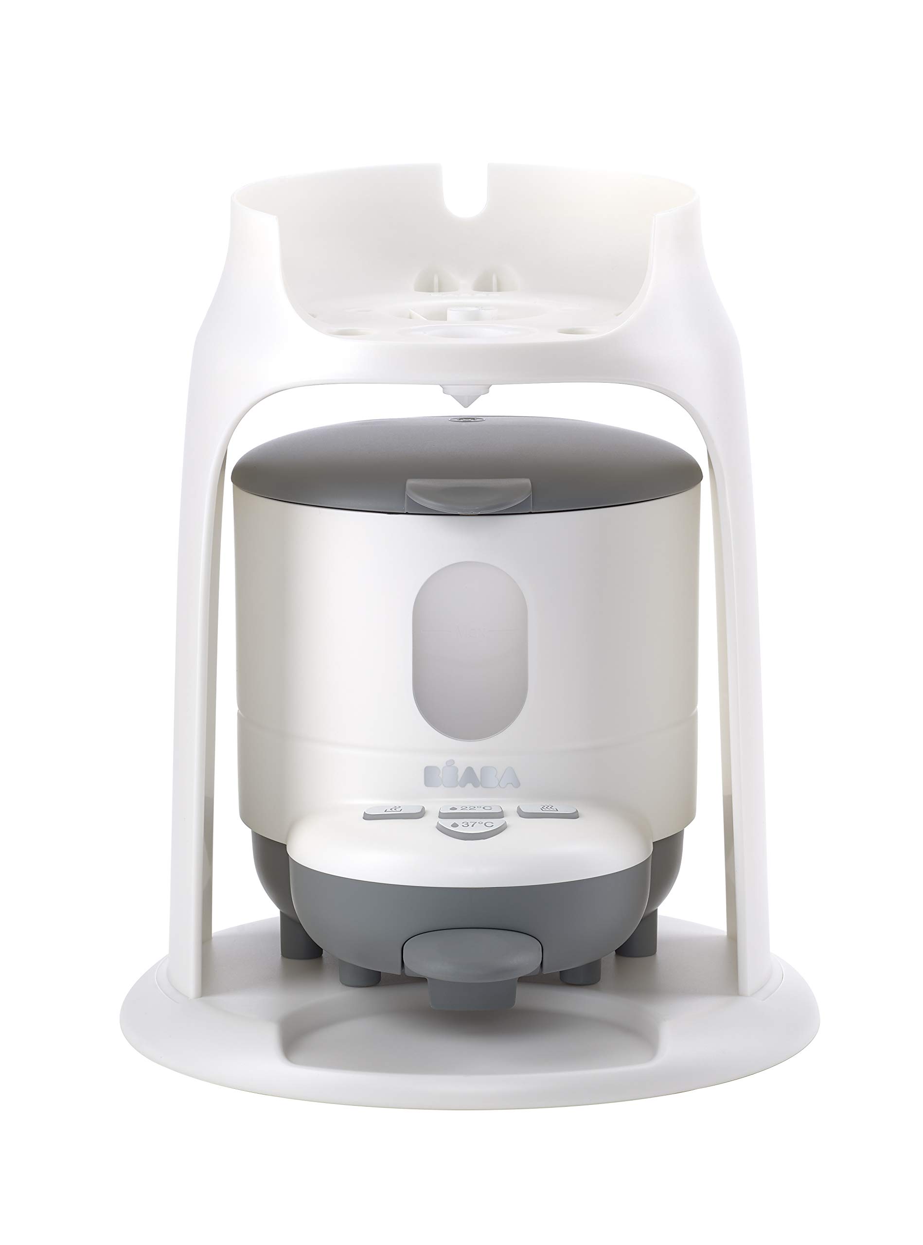 BEABA Bib'Expresso Fast Water Warmer, Formula Maker Preps Bottle in 30 Secs, Quickly Dispenses Warm Water for Baby Bottle, Also a Baby Food Warmer, Grey
