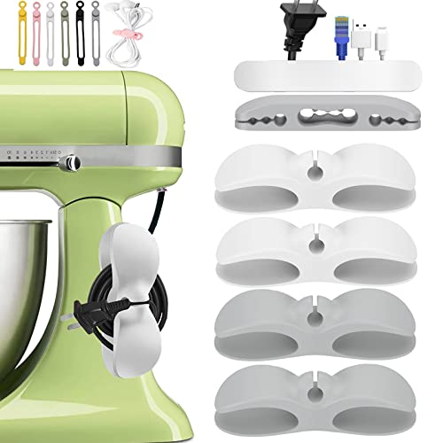 Cord Organizer for Appliances, 4PCS-Befunu Kitchen Appliance Cord Winder, Cord Holder Cord Wrapper for Appliances Stick on Pressure Cooker, Mixer, Blender, Air Fryer with 8PCS Cable Organizer items
