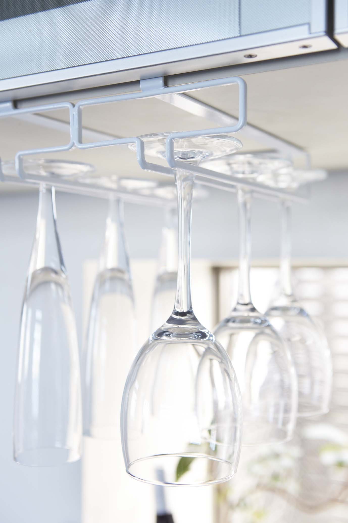 YAMAZAKI home 2464 Shelf Wine Glass Rack-Hanging Storage Holder, One Size, White
