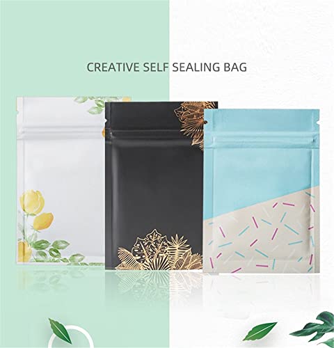 100PCS Colorful Strip Bag For Candy Coffee Food Saver Storage Disposable Snack Container Ziplock Packet Biscuit Bag Resealable Thick Bag Aluminum Foil Bags Sample Bag 3.1x4.7in