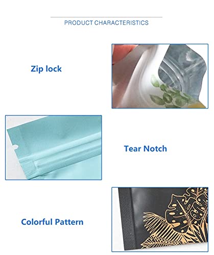 100PCS Colorful Strip Bag For Candy Coffee Food Saver Storage Disposable Snack Container Ziplock Packet Biscuit Bag Resealable Thick Bag Aluminum Foil Bags Sample Bag 3.1x4.7in