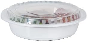 BULK White BIG Container REUSABLE Bowl Meal Food Prep Round Microwavable Heavy Weight bulk Container with Lid, Reusable Plastic (48, Circular, 150, WPC48-150pk)