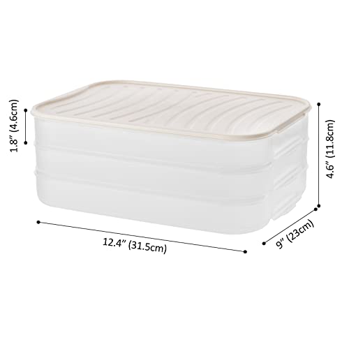 Poeland Food Storage Containers Dumpling Organizer Transparent Food Storage Box for Kitchen and Fridge
