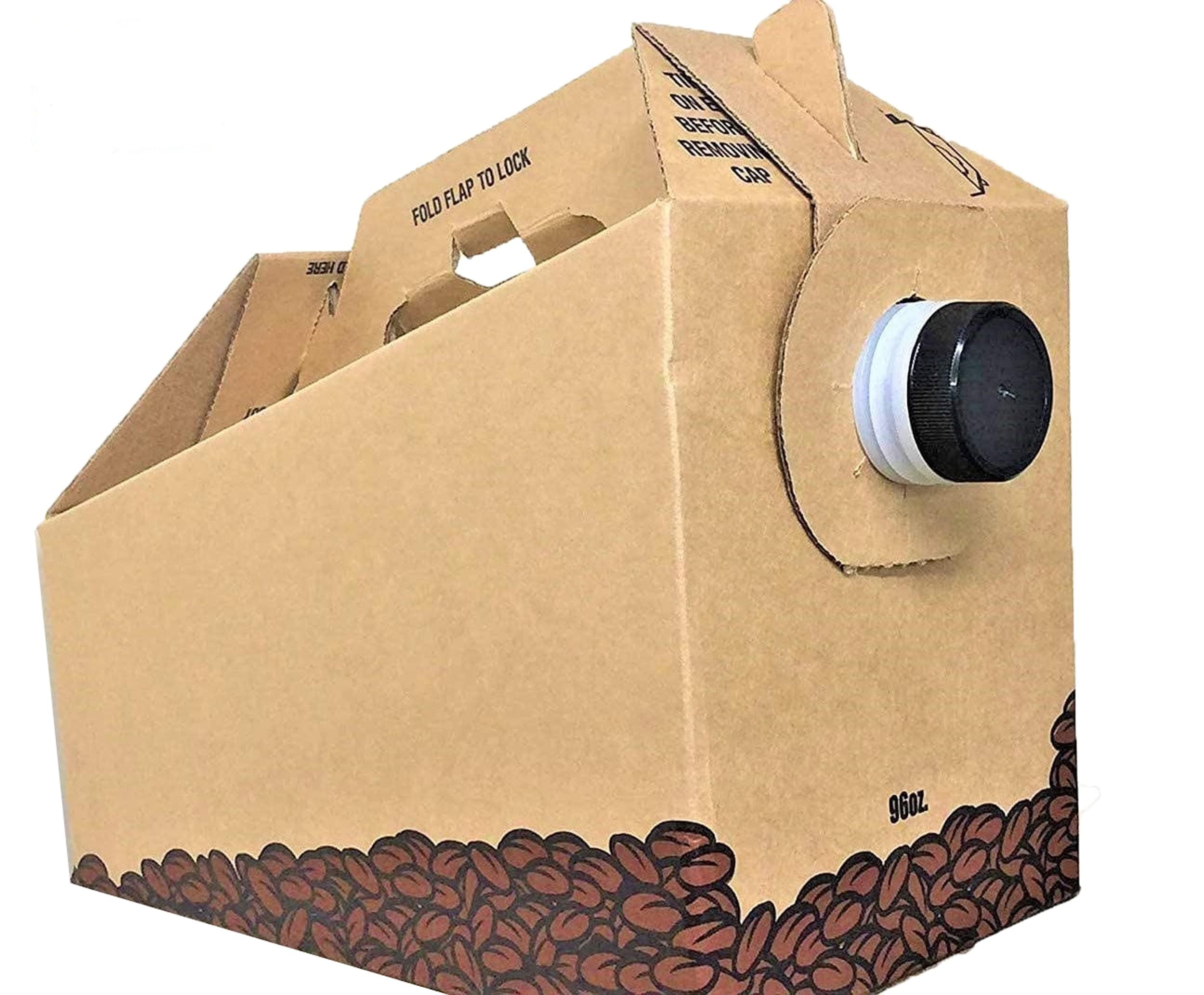 Decony 160 Oz. Disposable Coffee Carriers with handle Paper Coffee Carrier Server coffee to go Beverage on the Move 160 oz. Insulated Pop, Fill & Go coffee take out container! - 5 boxes