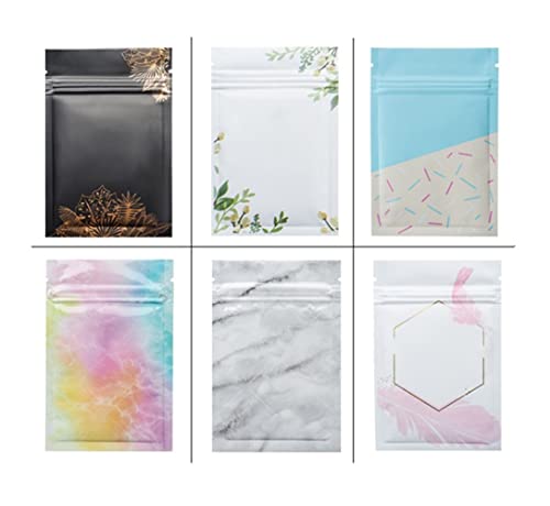100PCS Colorful Strip Bag For Candy Coffee Food Saver Storage Disposable Snack Container Ziplock Packet Biscuit Bag Resealable Thick Bag Aluminum Foil Bags Sample Bag 3.1x4.7in
