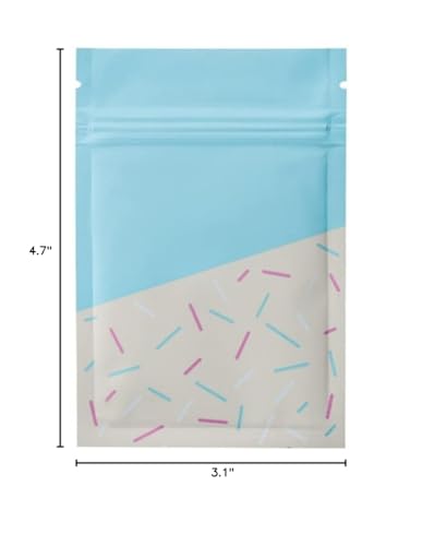 100PCS Colorful Strip Bag For Candy Coffee Food Saver Storage Disposable Snack Container Ziplock Packet Biscuit Bag Resealable Thick Bag Aluminum Foil Bags Sample Bag 3.1x4.7in