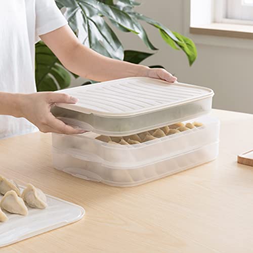Poeland Food Storage Containers Dumpling Organizer Transparent Food Storage Box for Kitchen and Fridge