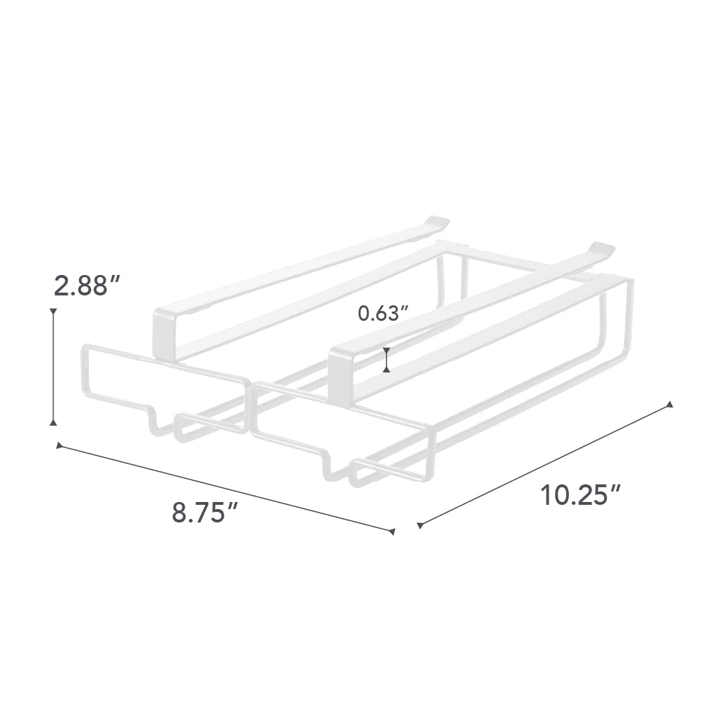 YAMAZAKI home 2464 Shelf Wine Glass Rack-Hanging Storage Holder, One Size, White