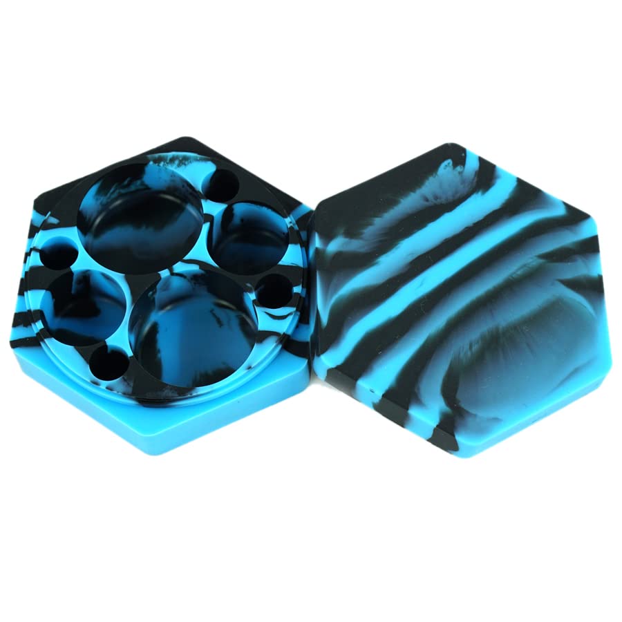 YHSWE Large Hexagon 110ml Silicone Non-stick Storage Container 1 Piece Black/Blue