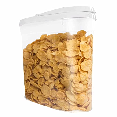 2 Pc Dry Food Storage Cereal Dispenser Pasta Rice Container BPA Free 4.8 Liters, White