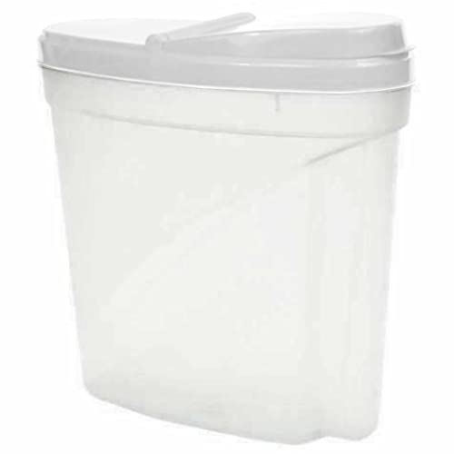 2 Pc Dry Food Storage Cereal Dispenser Pasta Rice Container BPA Free 4.8 Liters, White