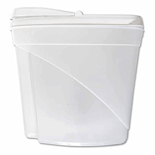 2 Pc Dry Food Storage Cereal Dispenser Pasta Rice Container BPA Free 4.8 Liters, White