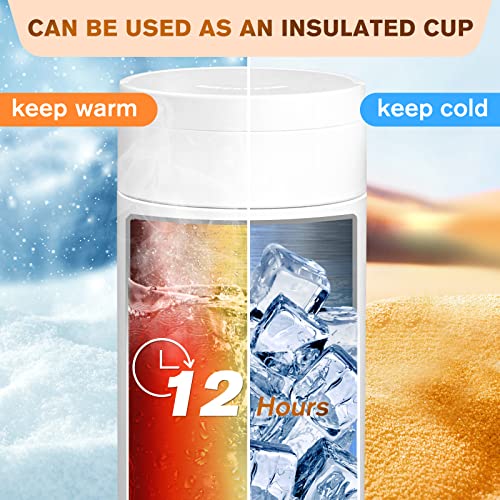 Portable Travel Kettle with Case, Spardar Portable Kettle for Travel 4 Temperature Control and Auto Shut-Off Travel Kettle Electric Small for Tea, Coffee, BPA Free, Boil Dry Protection, 380ml, White