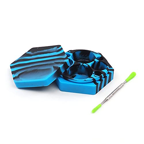 YHSWE Large Hexagon 110ml Silicone Non-stick Storage Container 1 Piece Black/Blue
