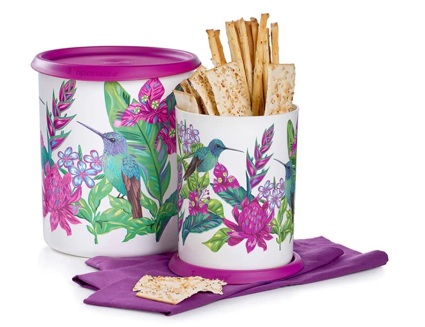 New Tupperware Hummingbird One Touch Canister with Easy Open Seal Set of 3