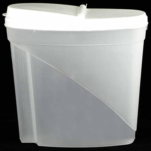 2 Pc Dry Food Storage Cereal Dispenser Pasta Rice Container BPA Free 4.8 Liters, White