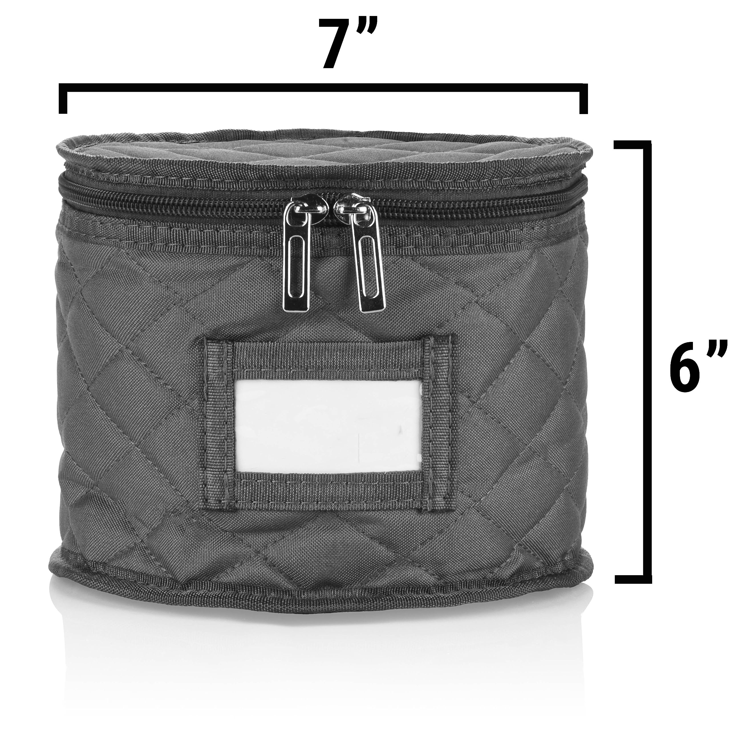 7" Small Plate Storage Case - China Storage Container - Stackable With Padded Interior to Store your Dinnerware Dishes - 12 Felt Dividers Included - Gray - Great for Saucers, Bowls, Appetizer Plates