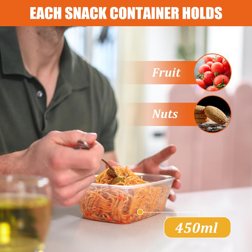 Teivio 100Pack 16oz Disposable Meal Prep Containers, Plastic Food Storage Containers with Lids, Leak proof, Microwave and Freezer Safe,for preparing lunch, snacks, salad or sandwiches (Clear)