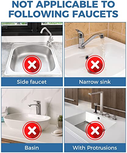 Kitchen Sink Splash Guard - 24 inch Silicone Faucet Handle Drip Catcher Tray, Dish Soap Sponge Holder Mat Behind Faucet, Kitchen Gadgets Sink Accessories Drying Mat Sink Caddy Organizer for Kitchen
