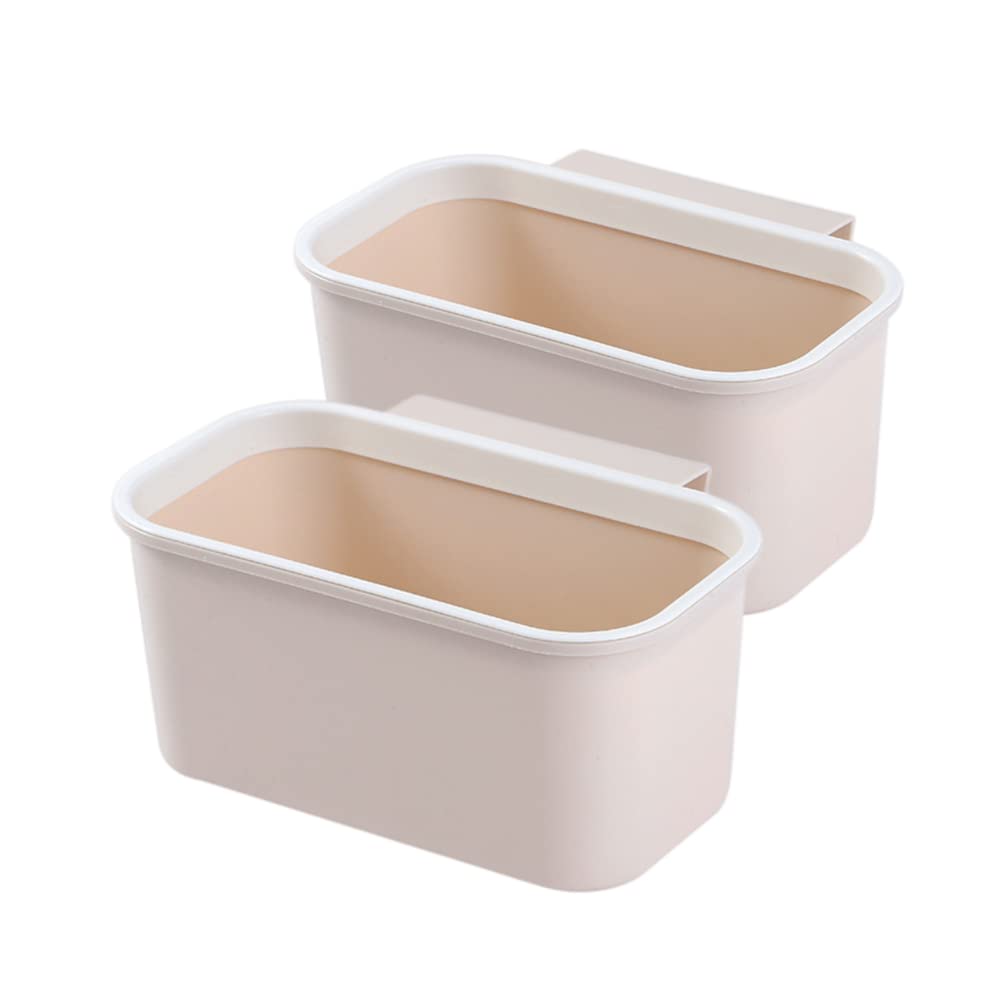 2 Pack Pink Hanging Cup Holders,10x5x4.5"Trolley Basket Storage,Rolling Cart Accessories Hanging Buckets Hanging Bins,Plant Containers,Storage Bucket,Make Up Pencil Holder,Kitchen Storage Container