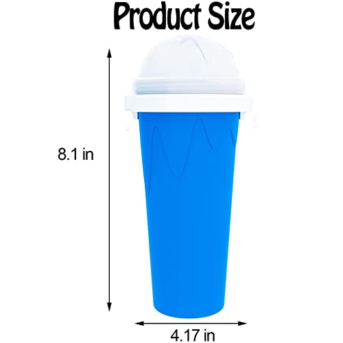 cdbz Slushie Maker Cup Slushy Maker Squeeze Cup Slushy Ice Cream Maker Quick Frozen Smoothies Cup Cooling Cup (pink+blue)