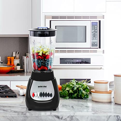 Better Chef Classic 10-speed Blender | 6-cup | BPA-free Acrylonitrile Styrene Polymer Jar (Black)