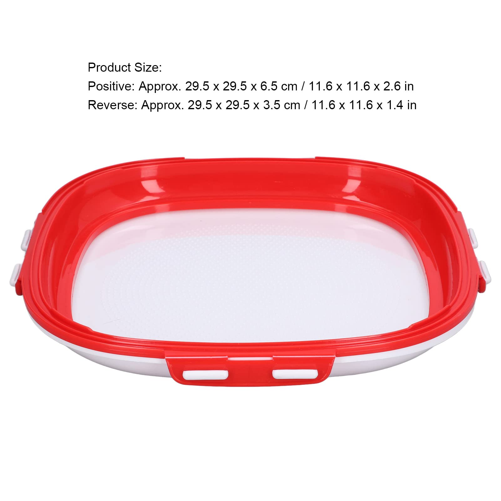 Food Preservation Trays, Food Grade TPU Plastic Wrap, Reusable Food Storage Container Stackable Fridge Organizer Case for Kitchen(Red)