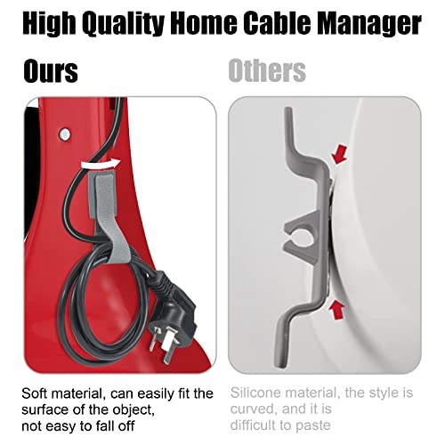 Cord Organizer for Appliances 24 PCS, Cable Manager Clamp for Small Kitchen Appliances, Used for Household and Pressure Cookers, Blenders, Coffee Machines, Toasters (Black, Gray)