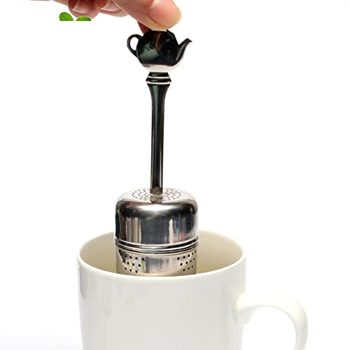 Tea Infuser, Stainless Steel Tea Strainer, Teapot-shaped tea strainer with Straight Handle, Extra Fine Mesh Tea Filter For Loose Leaf, Leaf Tea, Rose, Coffee