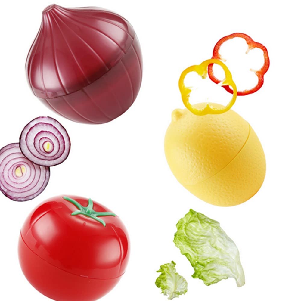 Fruit and Vegetable Storage Containers Reusable SiliconeRefrigerator Box Storage Bowls Saver Holder Keeper for Green pepper, onion, Tomato, Lemon, and Broccoli ，Refrigerator Vegetable Crisper 5Pieces